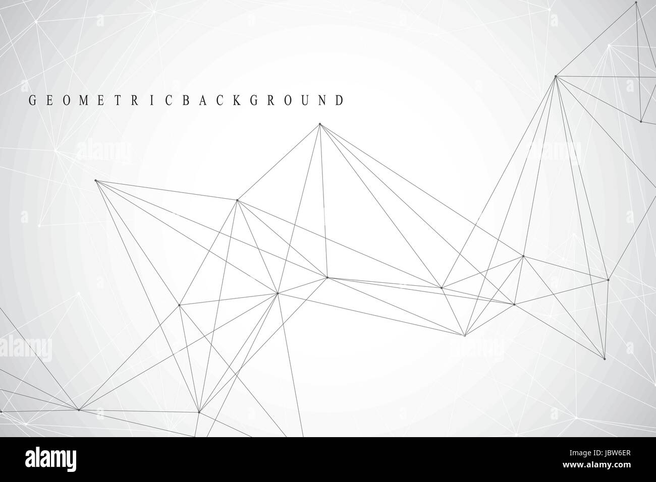 Geometric abstract background with connected line and dots. Network and ...