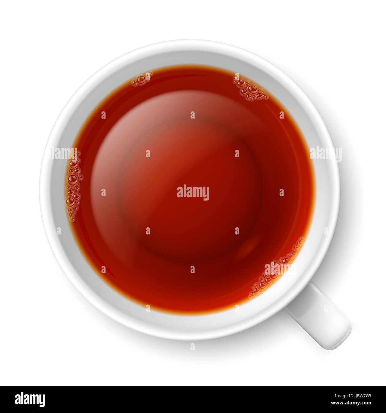 Cup of black tea over white background. Top view Stock Photo - Alamy