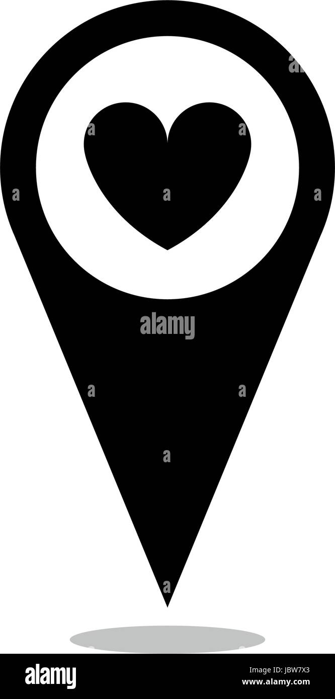 Heart in gps mark hi-res stock photography and images - Alamy