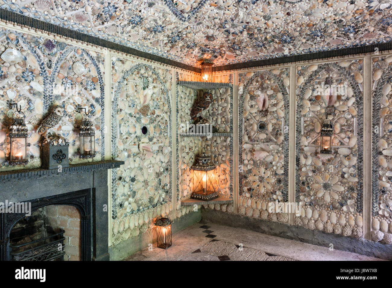 The Cilwendeg Shell House Hermitage, Boncath, Pembrokeshire, Wales. The ...