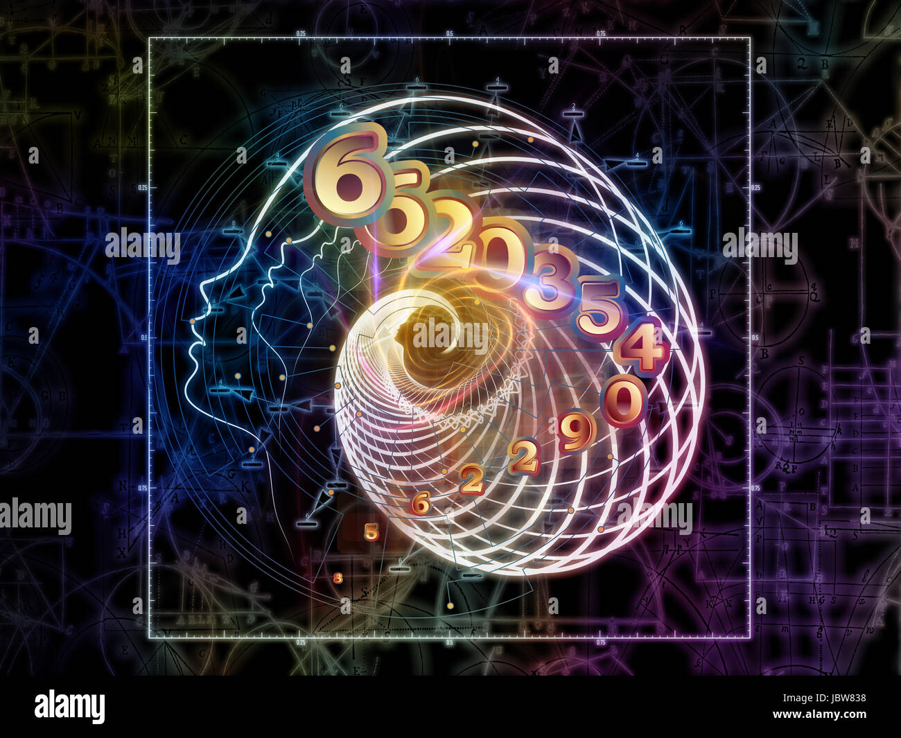 Strange Geometry series. Abstract design made of line drawing, math and ...