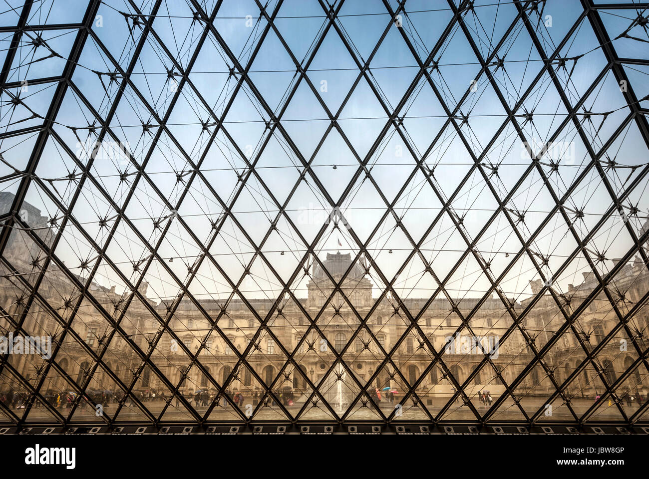 Glass ceiling of Louvre Pyramid Stock Photo - Alamy