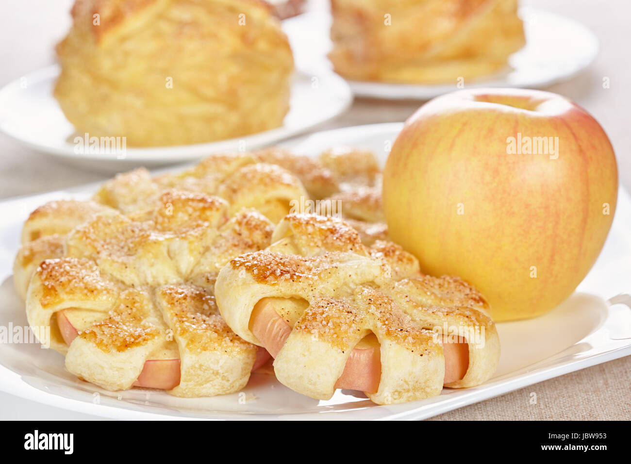 Chamomile from apple and puff pastry Stock Photo - Alamy