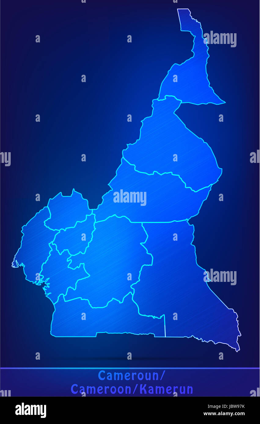 Karte von Kamerun mit Grenzen als Scribble Stock Photo - Alamy