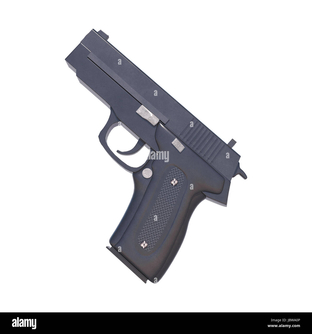 3D digital render of a 9mm pistol isolated on white background Stock ...