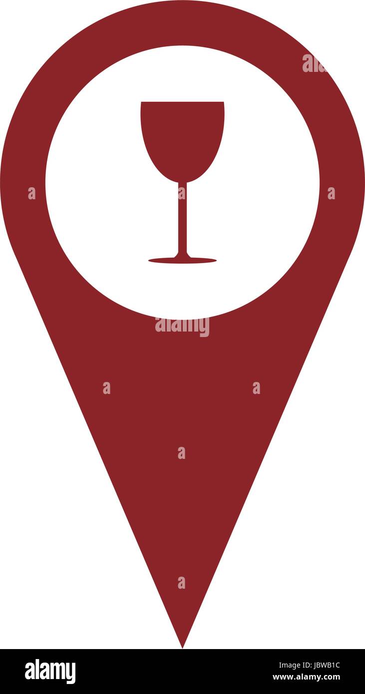 Icon gps wine glass over white background in vector Stock Vector Image ...