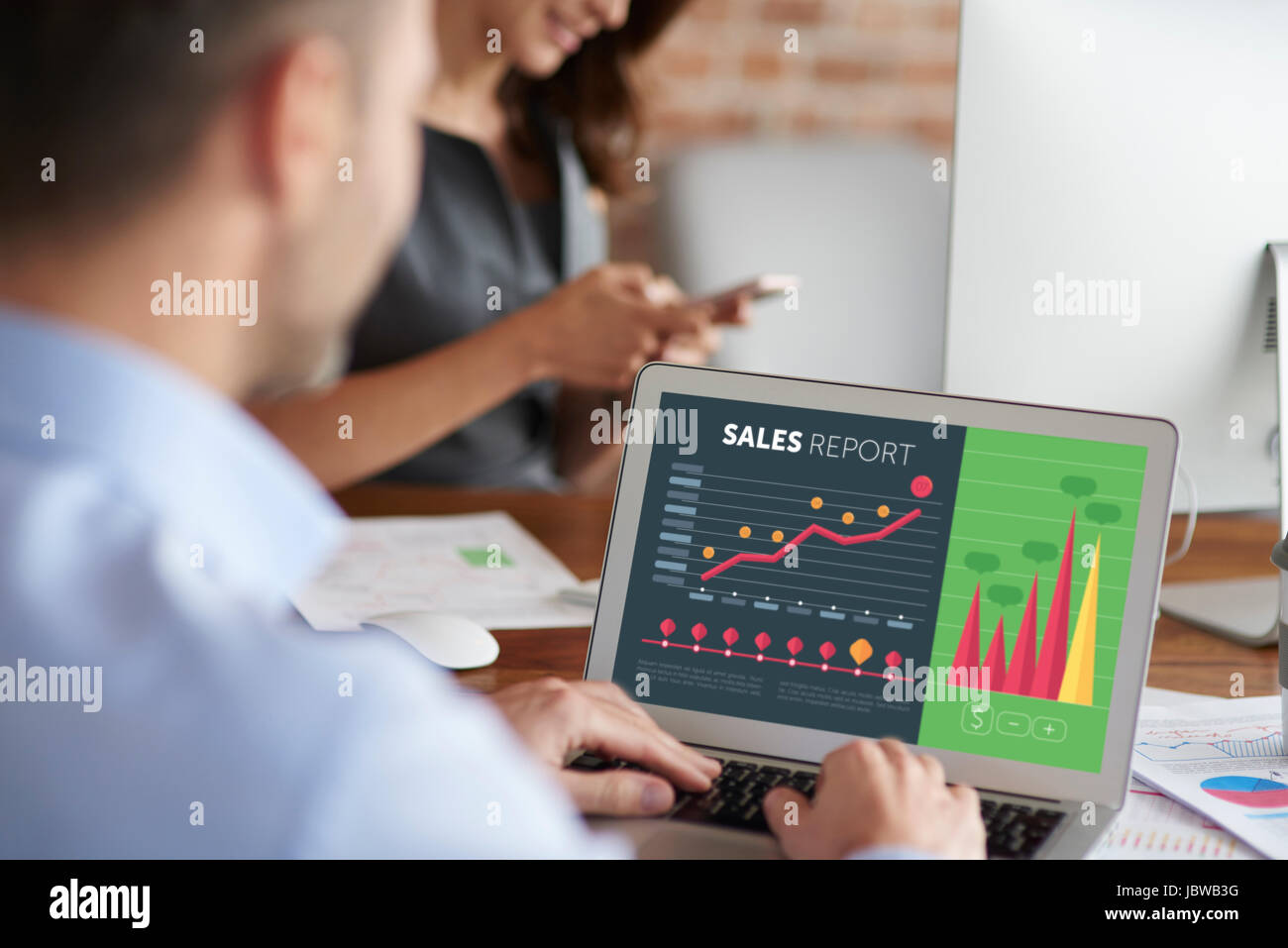 Close up of sales reports growth Stock Photo - Alamy