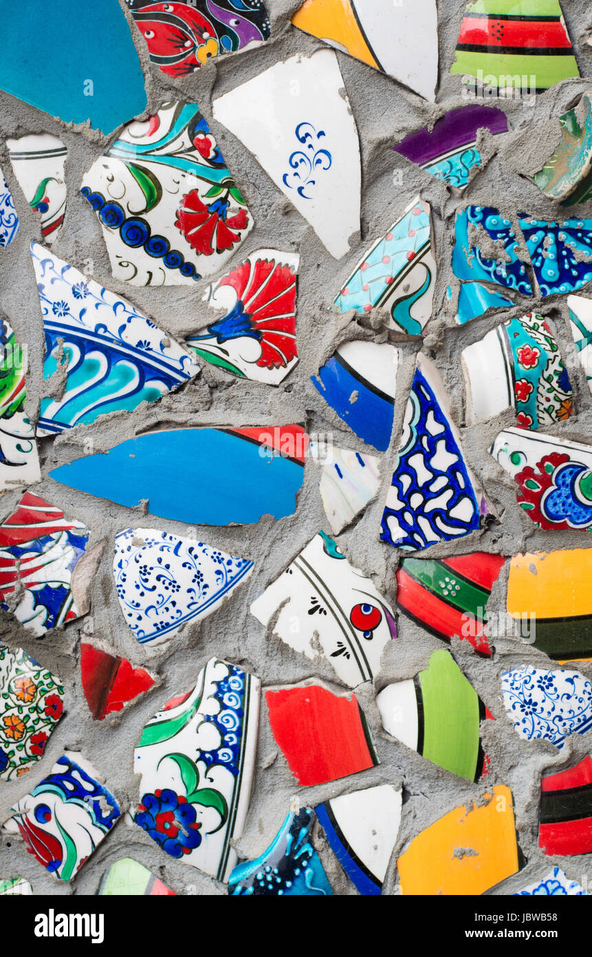 wall made of colorful shards in istanbul Stock Photo - Alamy