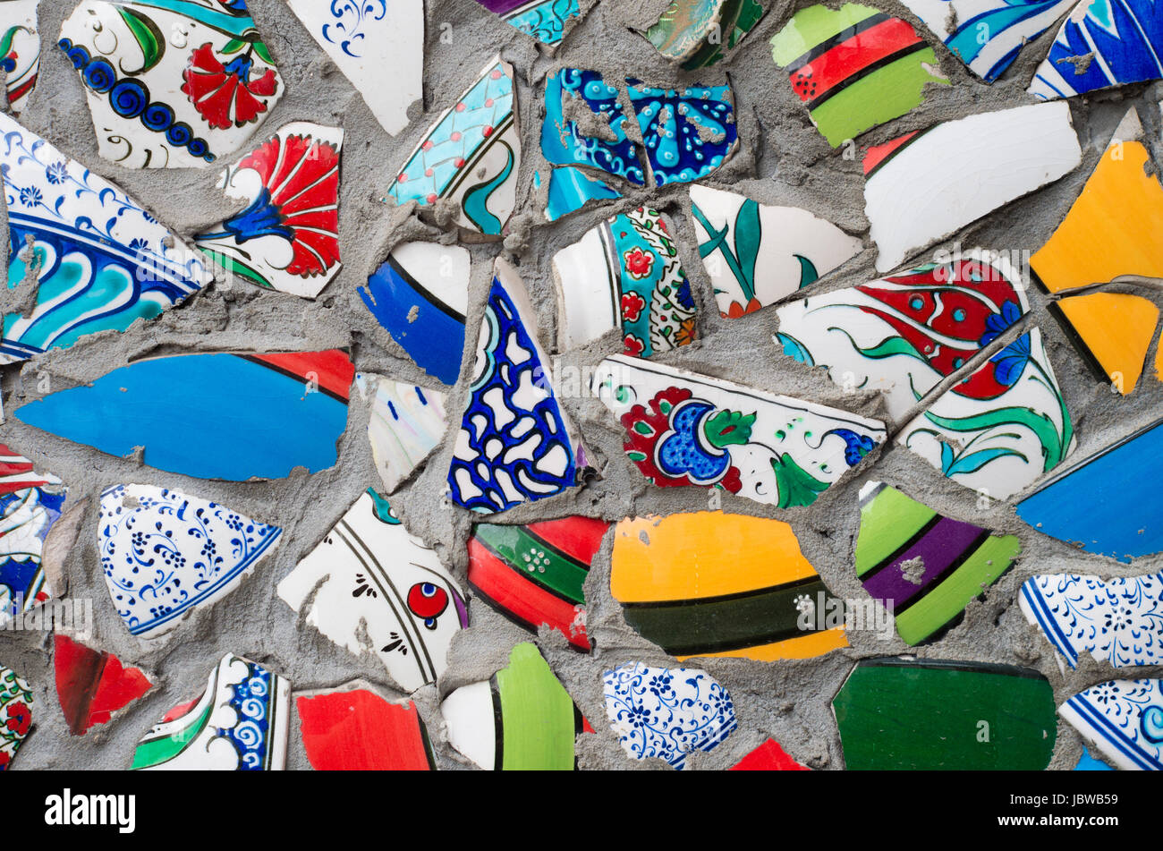 wall made of colorful shards in istanbul Stock Photo - Alamy