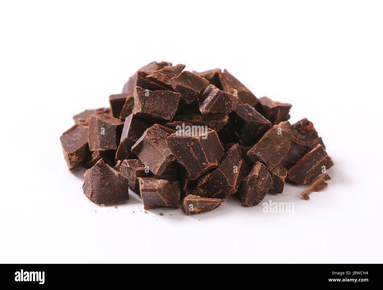 Bowl of dark chocolate chunks Stock Photo - Alamy