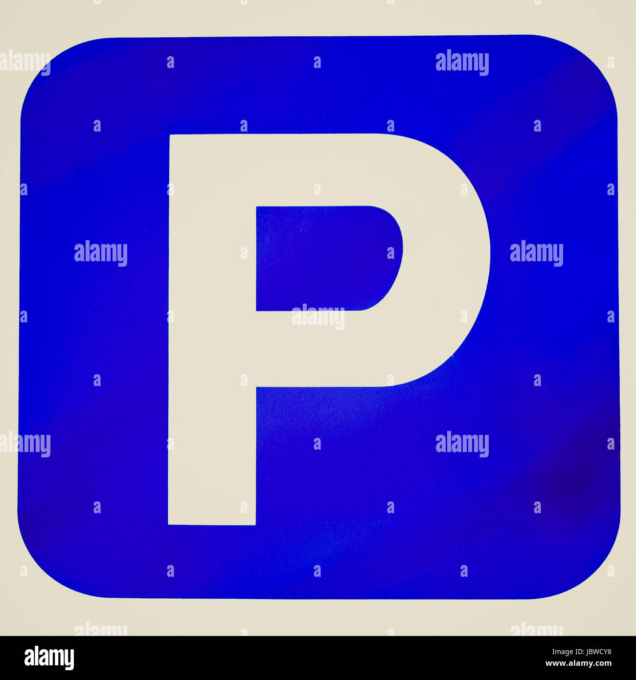 Vintage retro looking Car parking sign isolated over white background ...