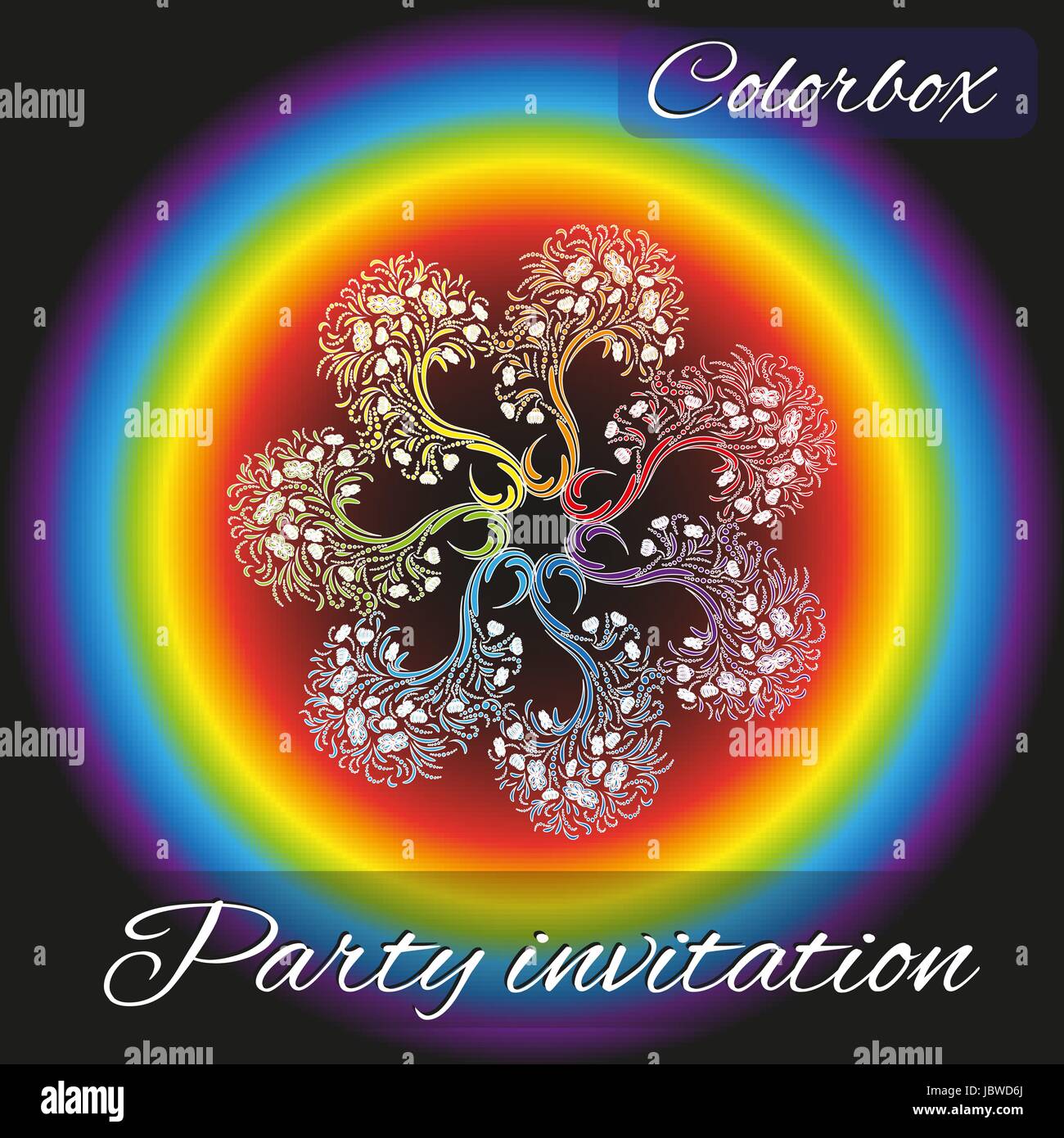 Circular pattern on the background with a rainbow Stock Vector Image ...