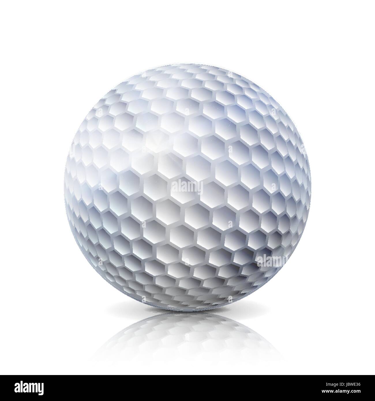 Realistic Golf Ball Isolated On White Background. Traditional Classic ...