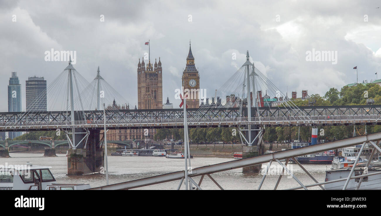 Panoramic view of Thames River London UK Stock Photo - Alamy