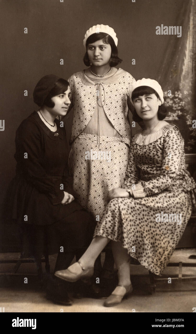 Vintage portrait of a young women. The shot was taken around 1955 year ...