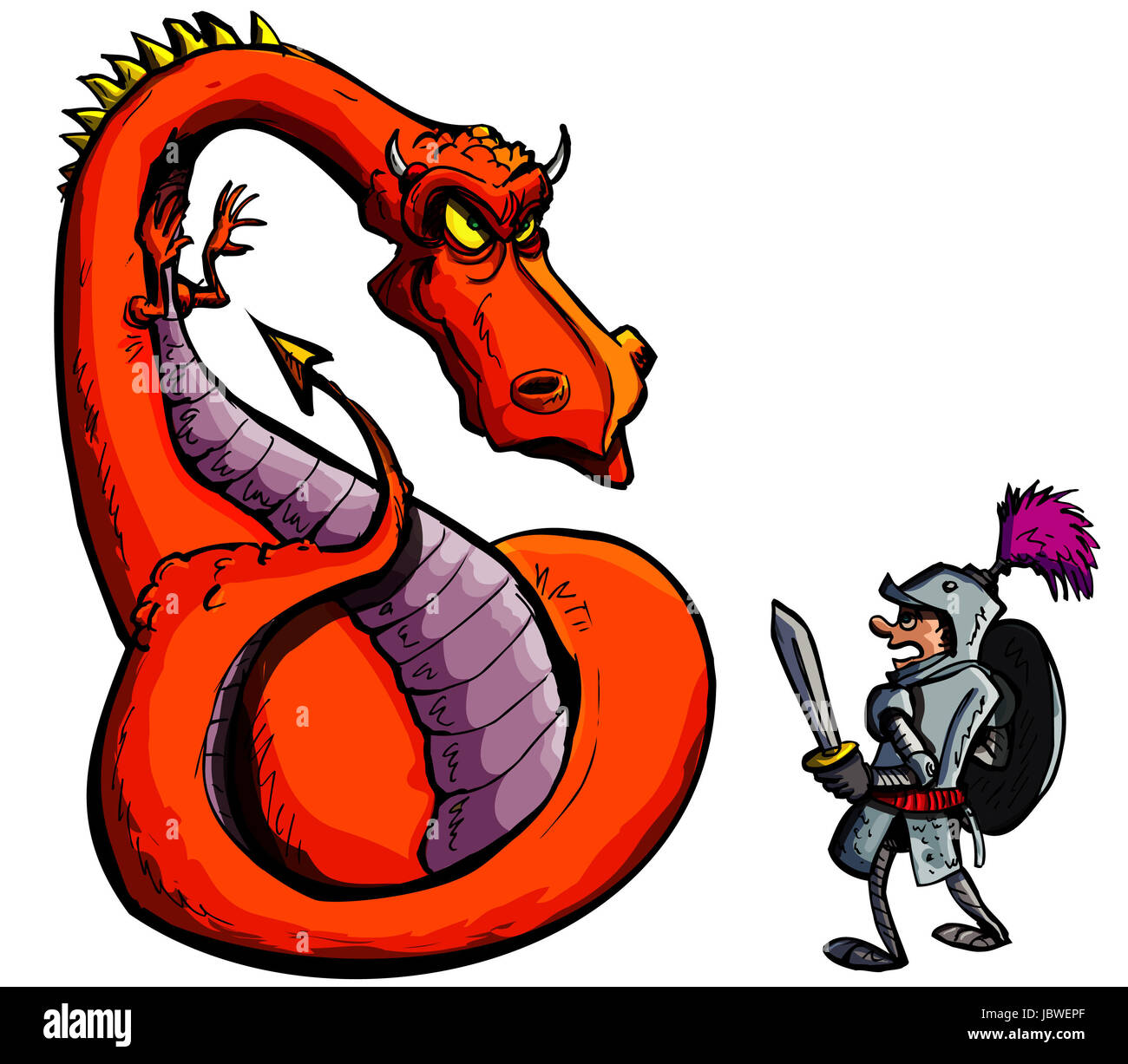 Knight and dragon cartoon Cut Out Stock Images & Pictures - Alamy
