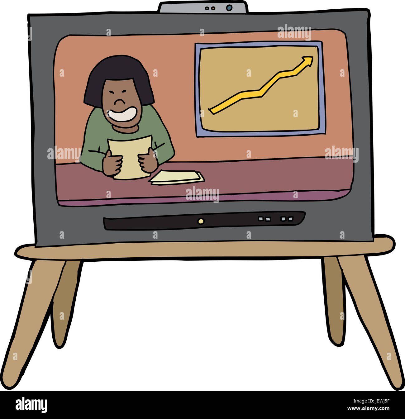 Single Cartoon Television With News Anchor Reading Stock Photo Alamy Single Cartoon Television With News Anchor Reading Stock Photo Alamy