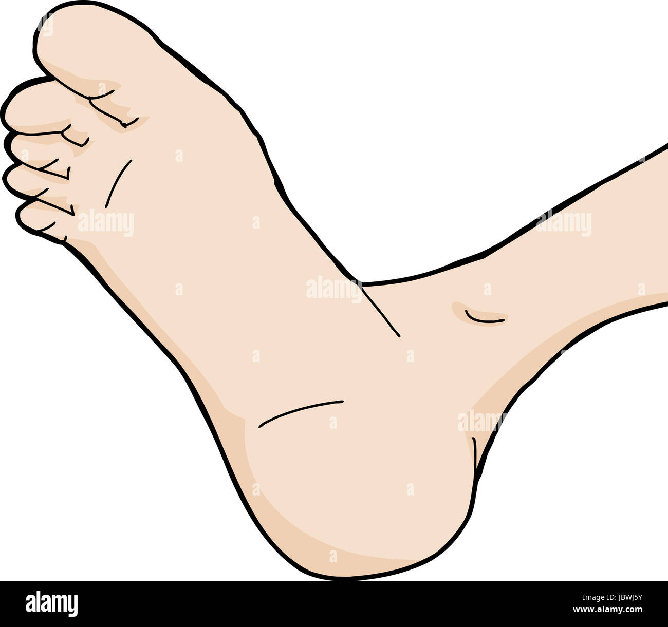 Single isolated foot bottom cartoon on white background Stock Photo - Alamy