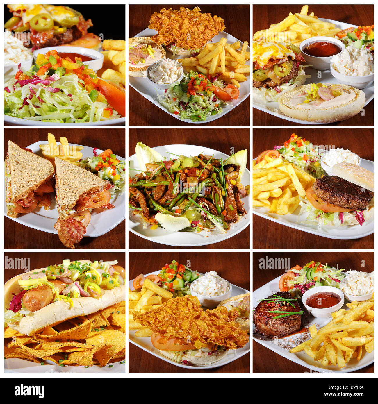various meat dishes on a picture Stock Photo - Alamy
