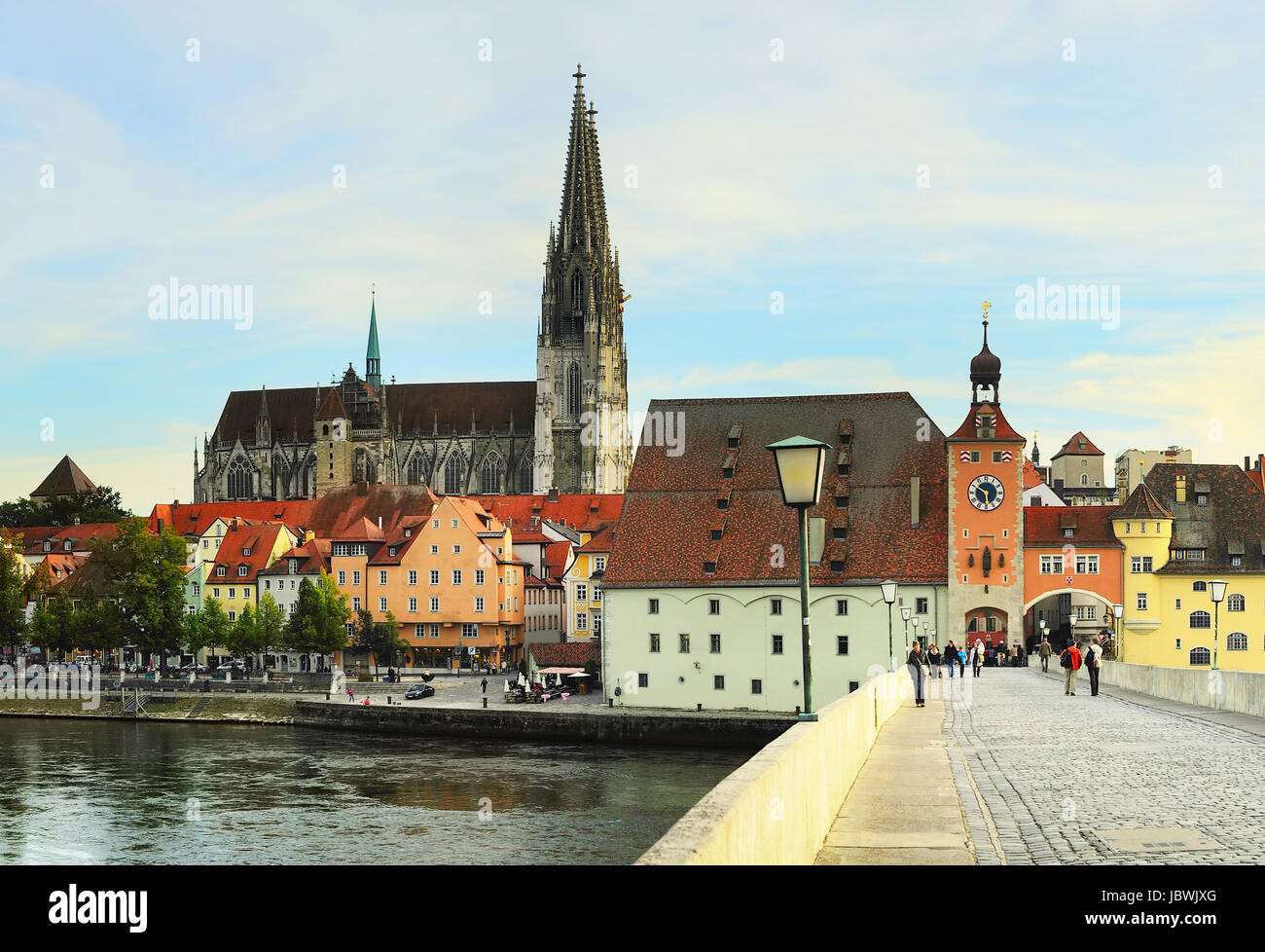 Skyline of Regensburgwith the old stone bridge. Germany Stock Photo - Alamy