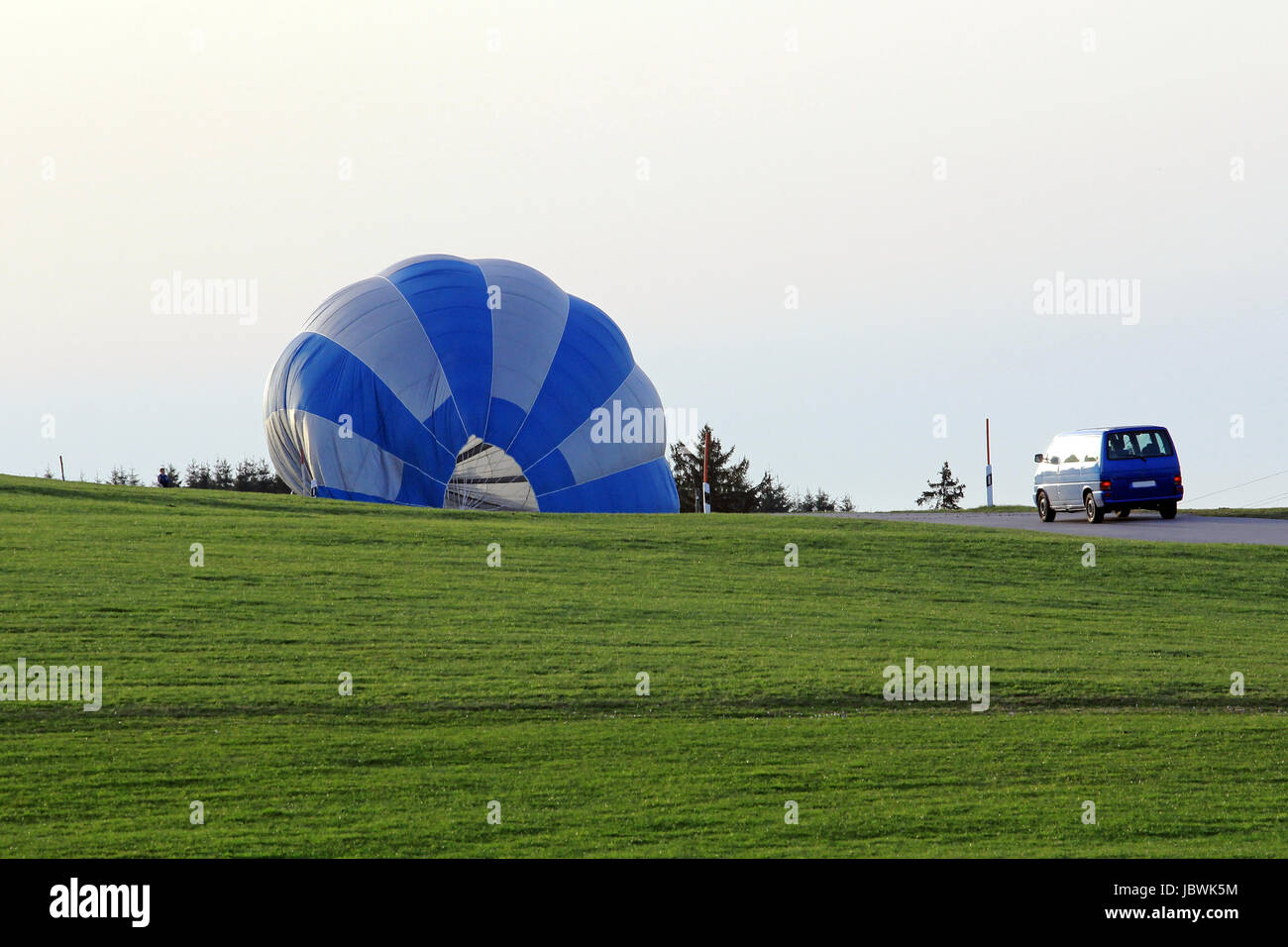 the hot air balloon on the road Stock Photo - Alamy