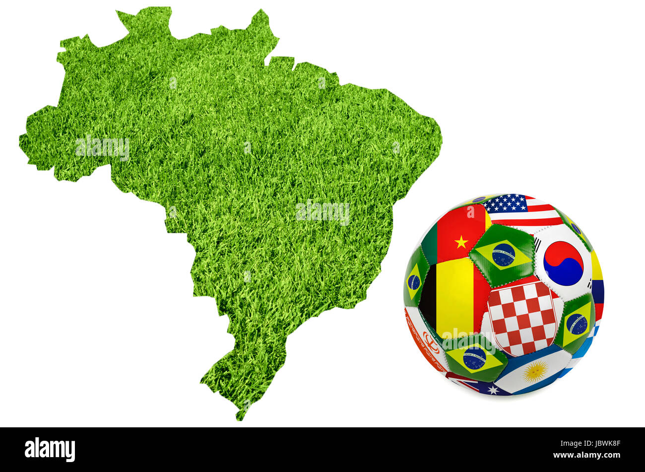 Map and Soccer ball of Brasil country Stock Photo - Alamy