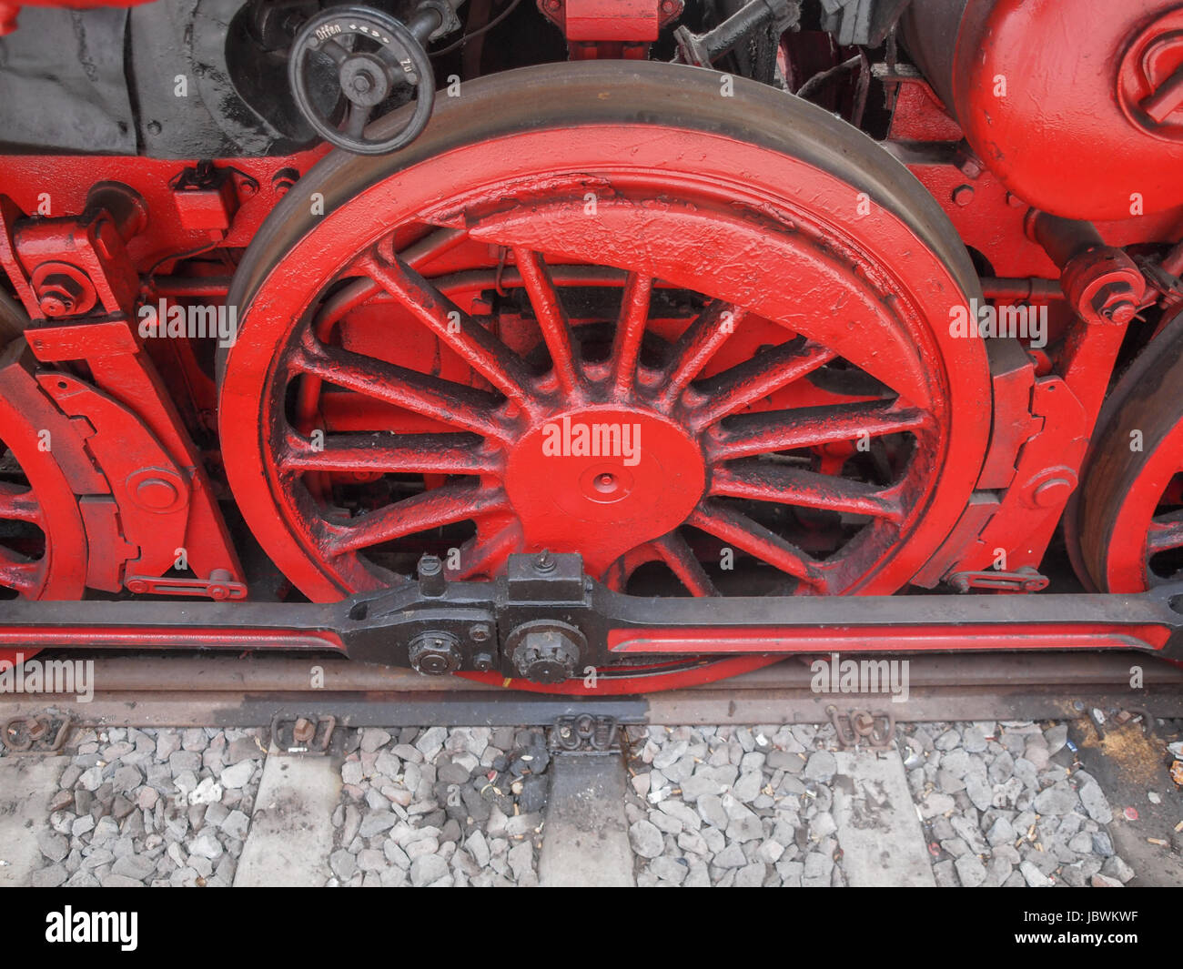 Detail of ancient steam train locomotive vehicle Stock Photo - Alamy