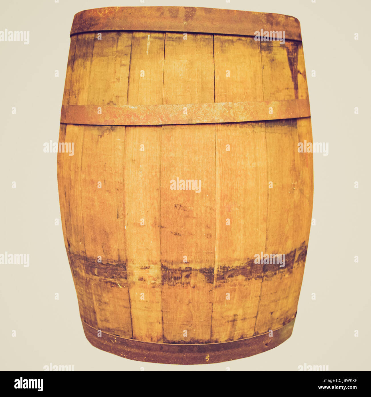Vintage retro looking Wooden barrel cask for wine or beer isolated over ...