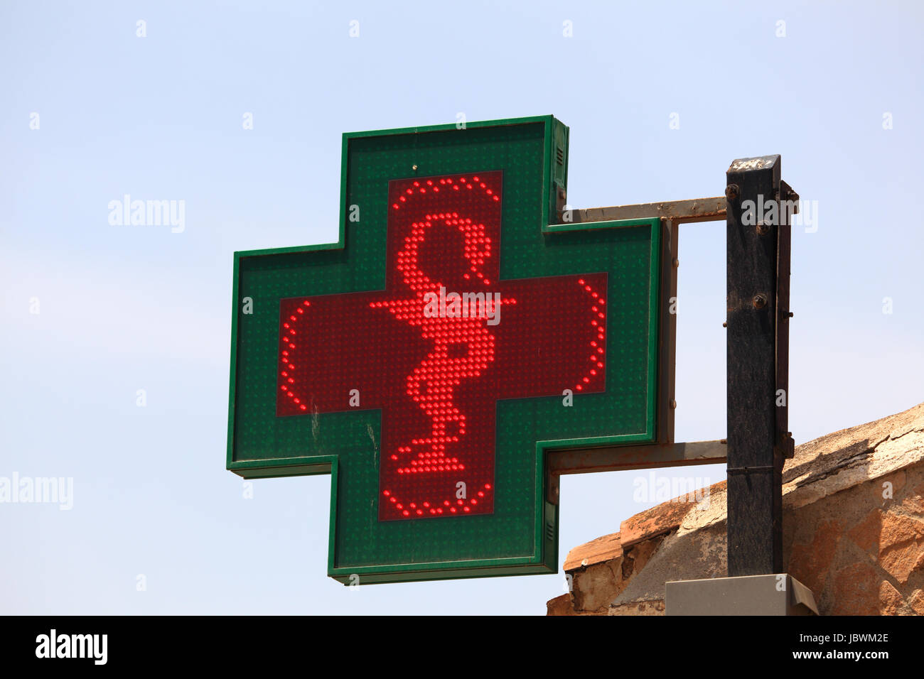 Illuminated pharmacy sign Stock Photo - Alamy