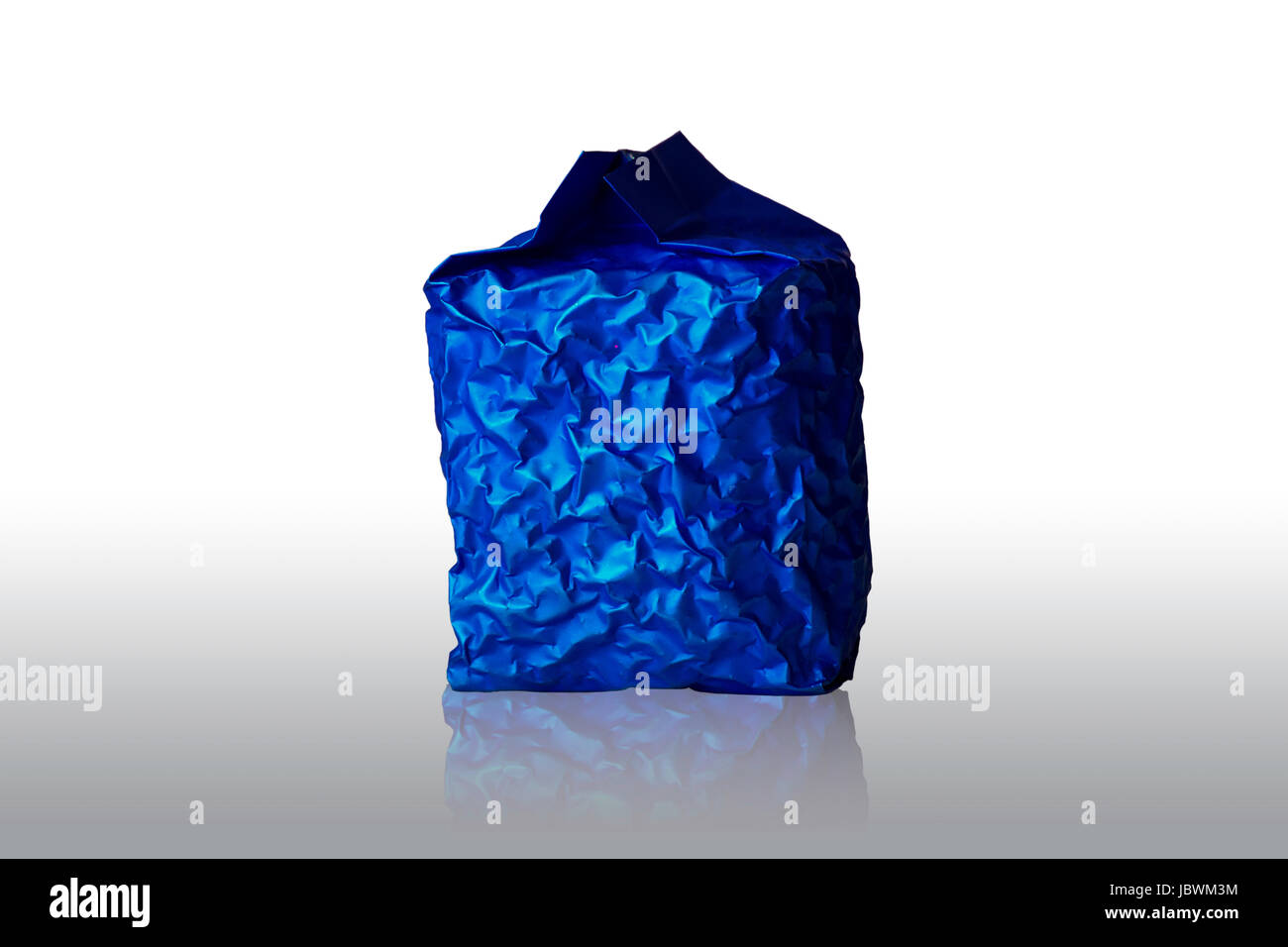 Blue Foil Packaging on white background Stock Photo - Alamy