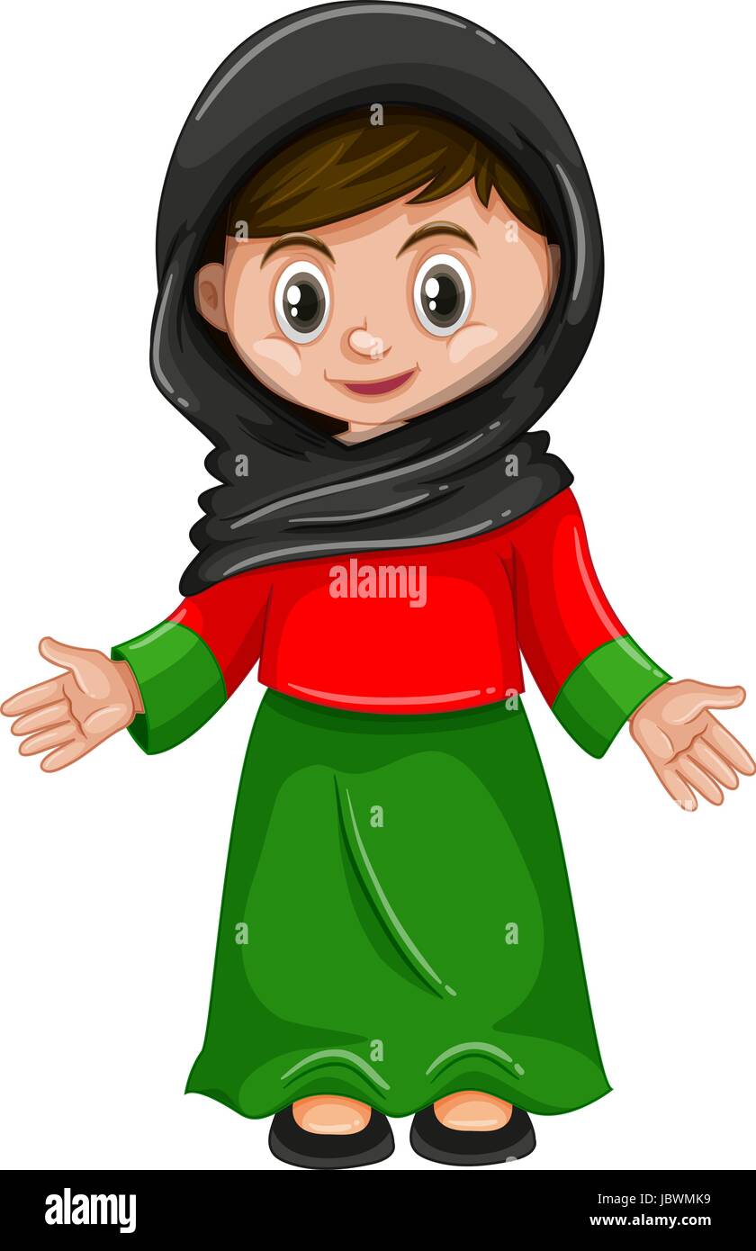 Afghanistan girl in costume illustration Stock Vector Image & Art - Alamy