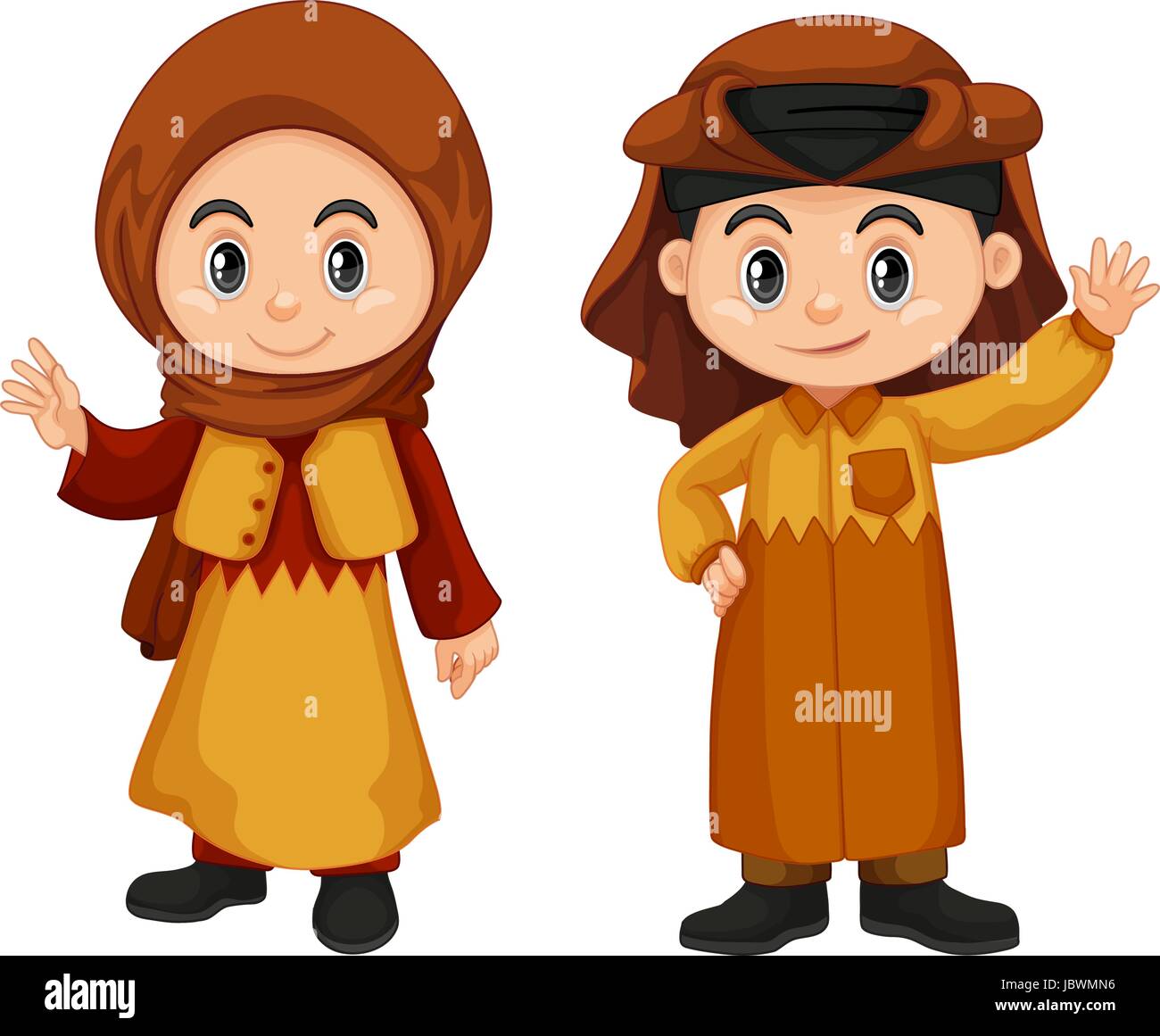 Qatar kids in traditional costume illustration Stock Vector Image & Art ...