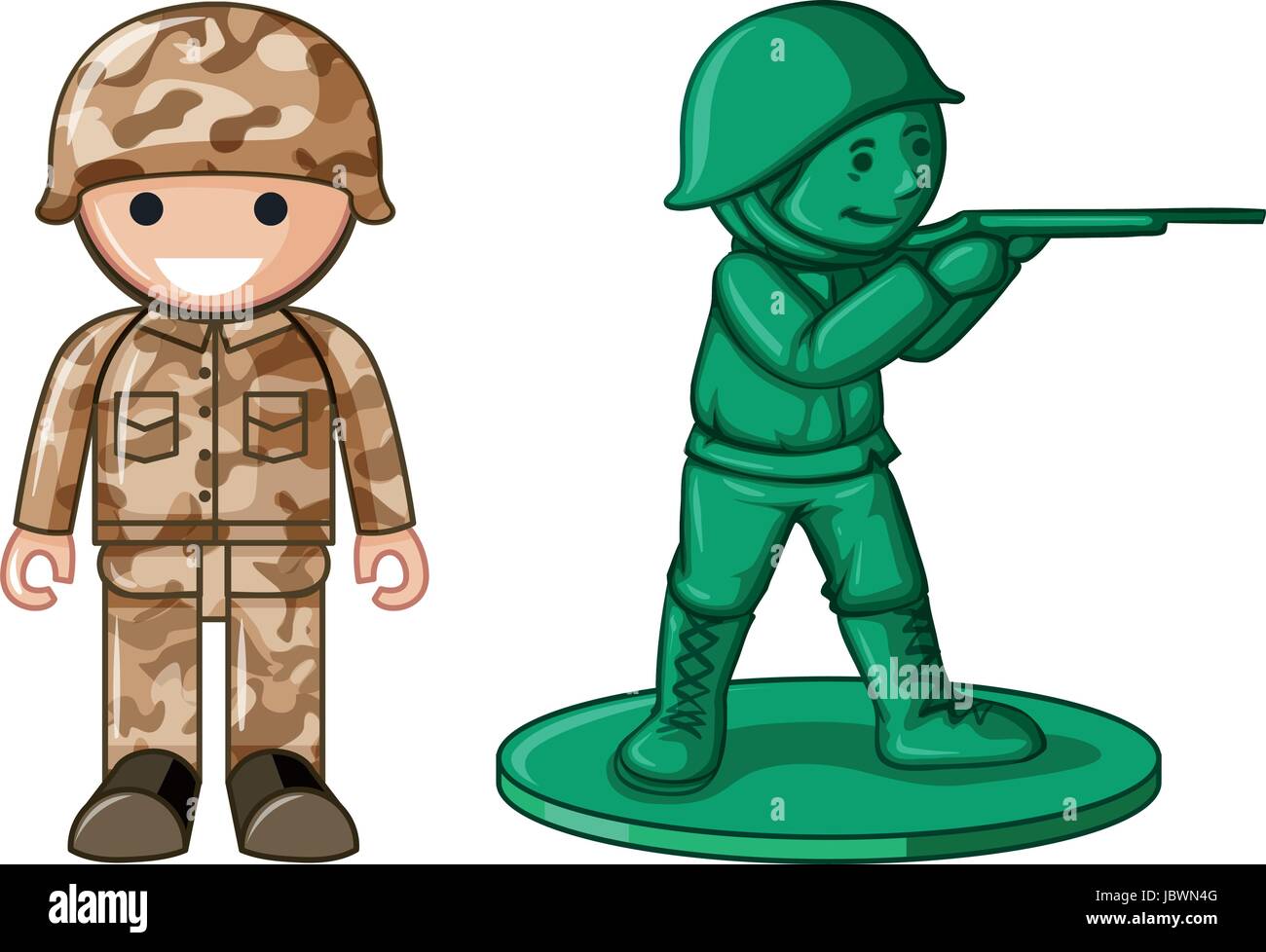 Two designs of plastic toy soldier illustration Stock Vector Image ...