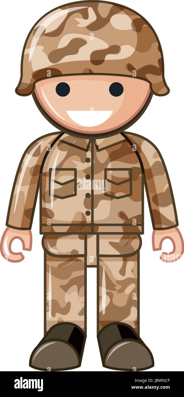 Soldier toy in brown uniform illustration Stock Vector Image & Art - Alamy