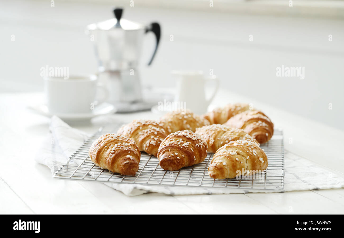 Traditionally french croissants preparation hi-res stock photography ...