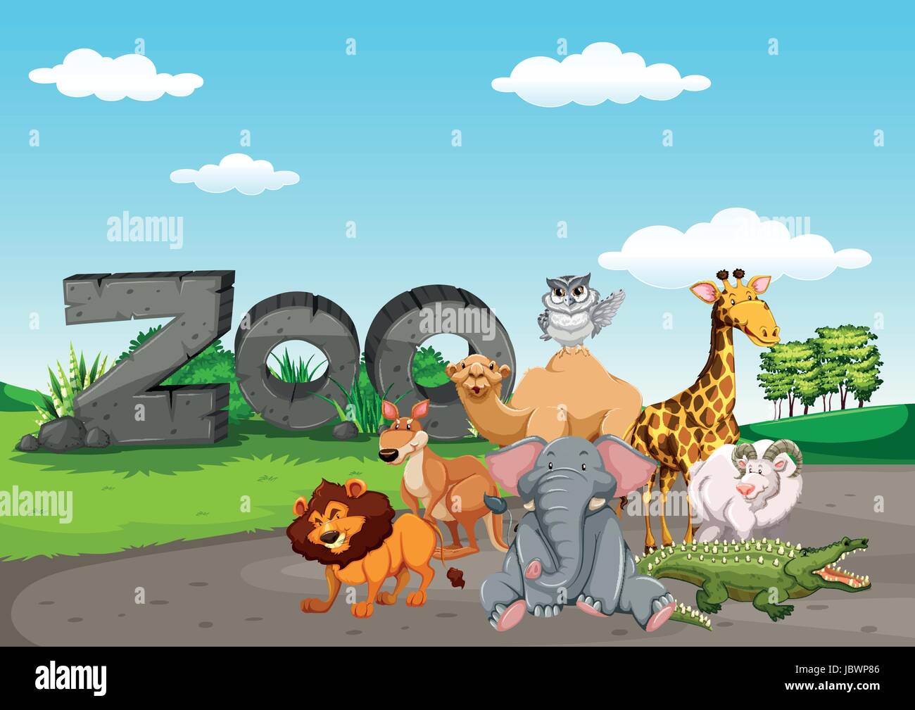 Zoo setting Stock Vector Images - Alamy