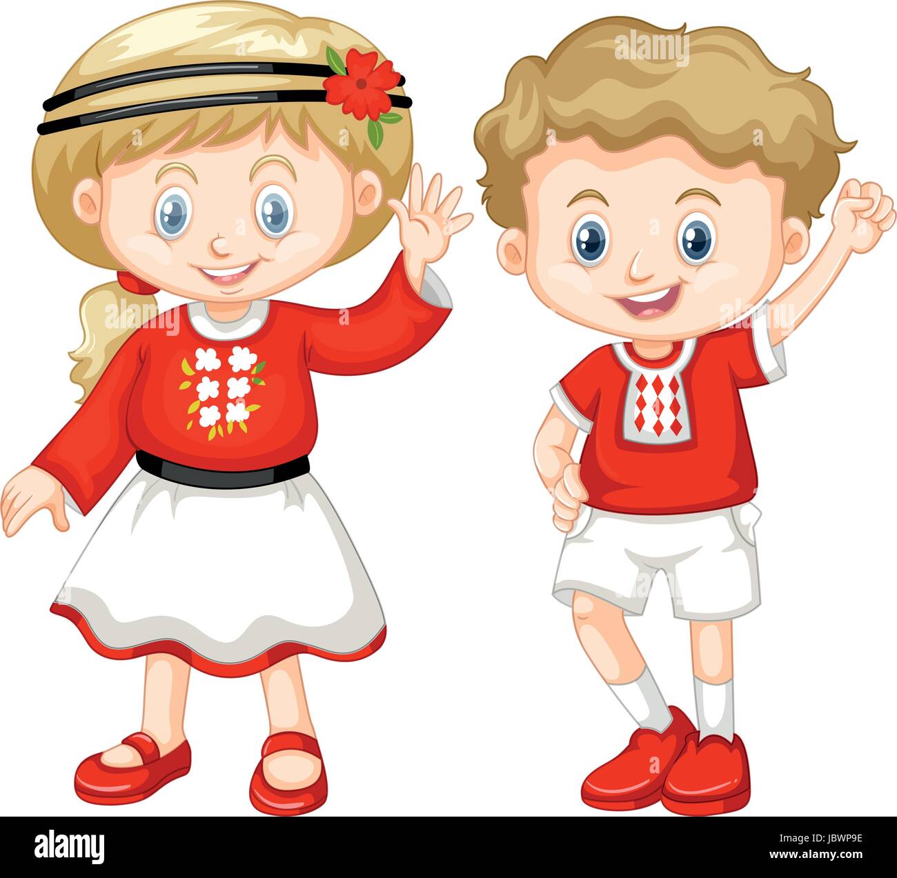 Boy and girl from Ukraine illustration Stock Vector Image & Art - Alamy