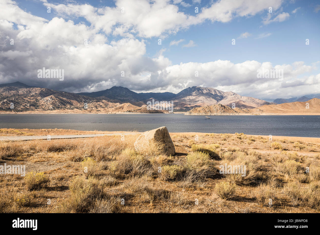 Landscape view of Lake Isabella and mountains, California, USA Stock ...