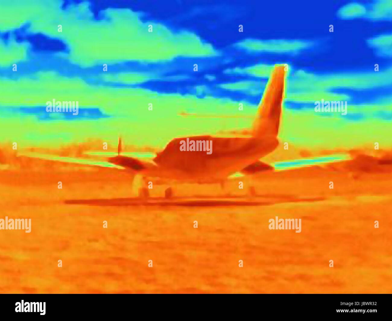 Thermal image of airplane Stock Photo - Alamy