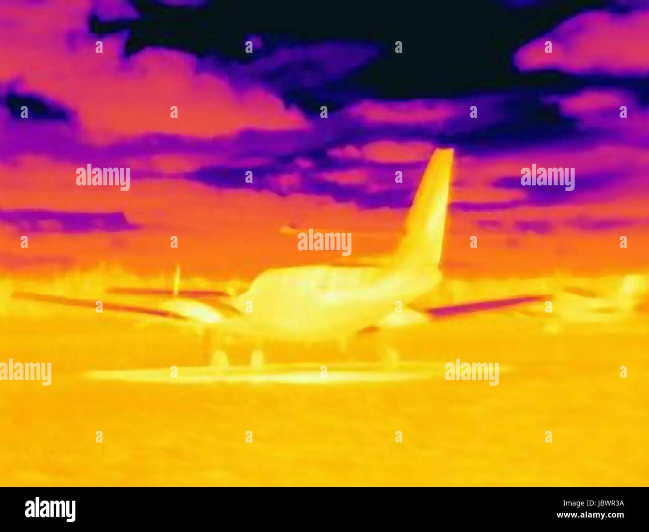 Thermal image of airplane Stock Photo - Alamy