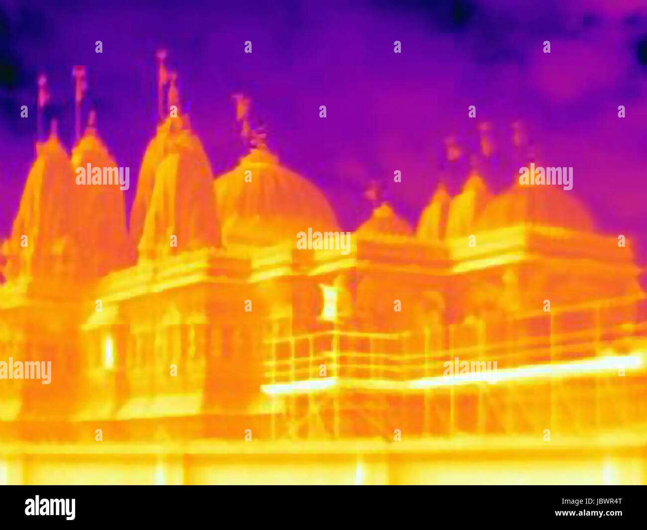 Thermal image of BAPS Shri Swaminarayan Mandir, Neasden, London Stock ...