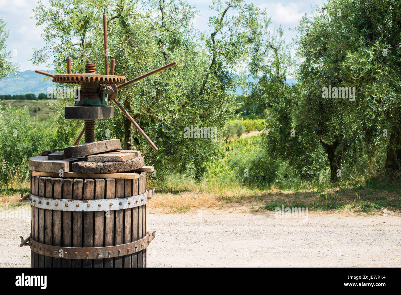 Olive press vintage machine hi-res stock photography and images - Alamy