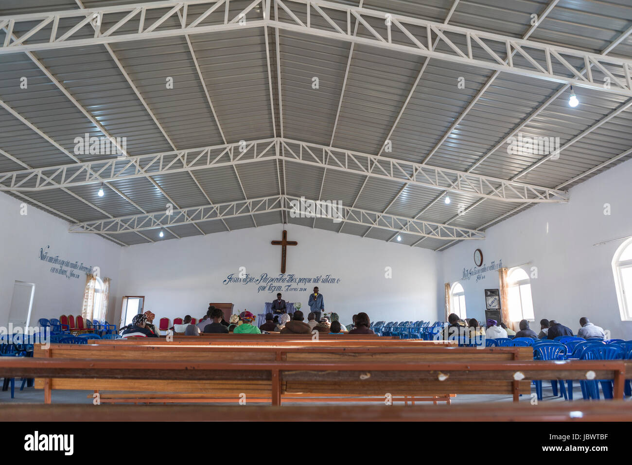 LUBANGO/ANGOLA - 13 JULY 2016 - African church in Angola, with natural ...