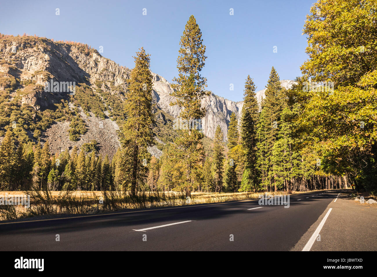 Highway through Yosemite National Park, California, USA Stock Photo - Alamy