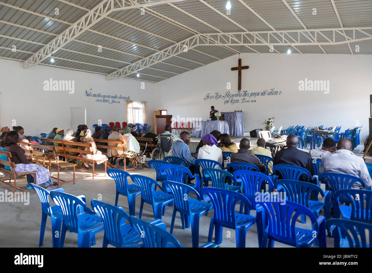 LUBANGO/ANGOLA - 13 JULY 2016 - African church in Angola, with natural ...