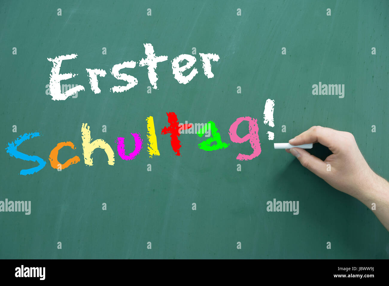 school blackboard with the german words first day of school Stock Photo ...
