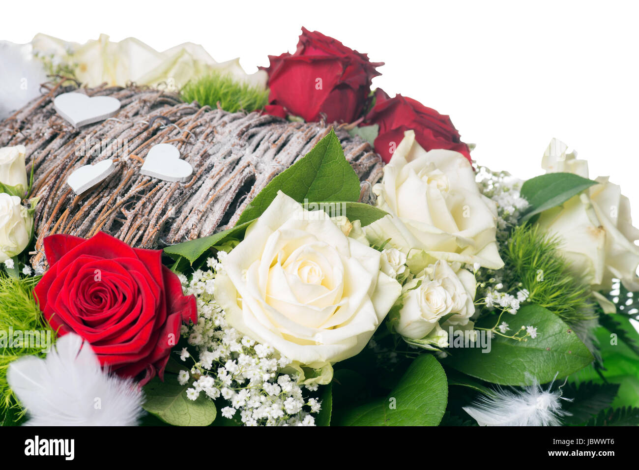bouquet of roses with white and red roses Stock Photo - Alamy