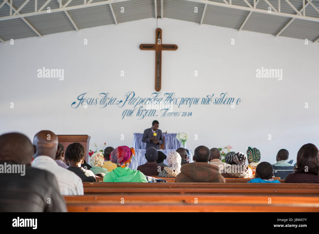 LUBANGO/ANGOLA - 13 JULY 2016 - African church in Angola, with natural ...