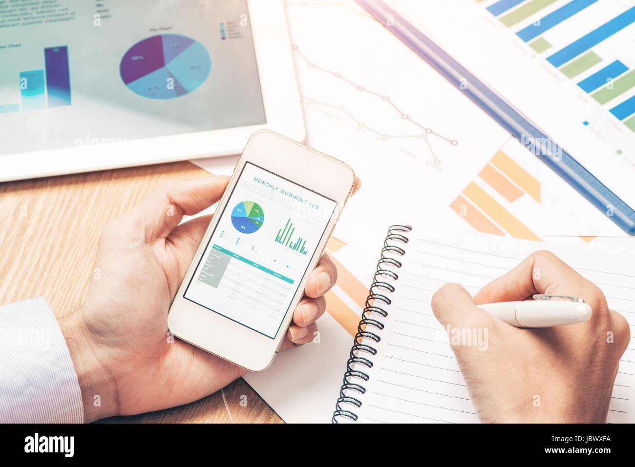 Showing business and financial report Stock Photo - Alamy