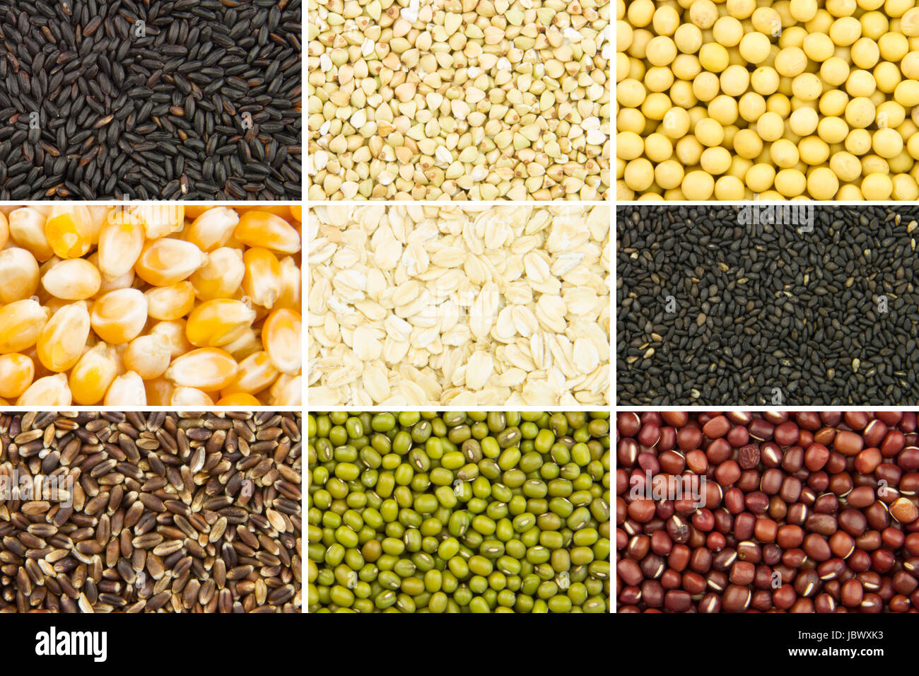 background of many kinds of different grains Stock Photo - Alamy